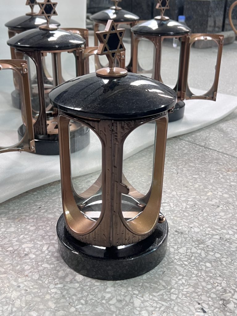 Black Granite Grave Lantern Memorial Accessories For Headstone Decor ...