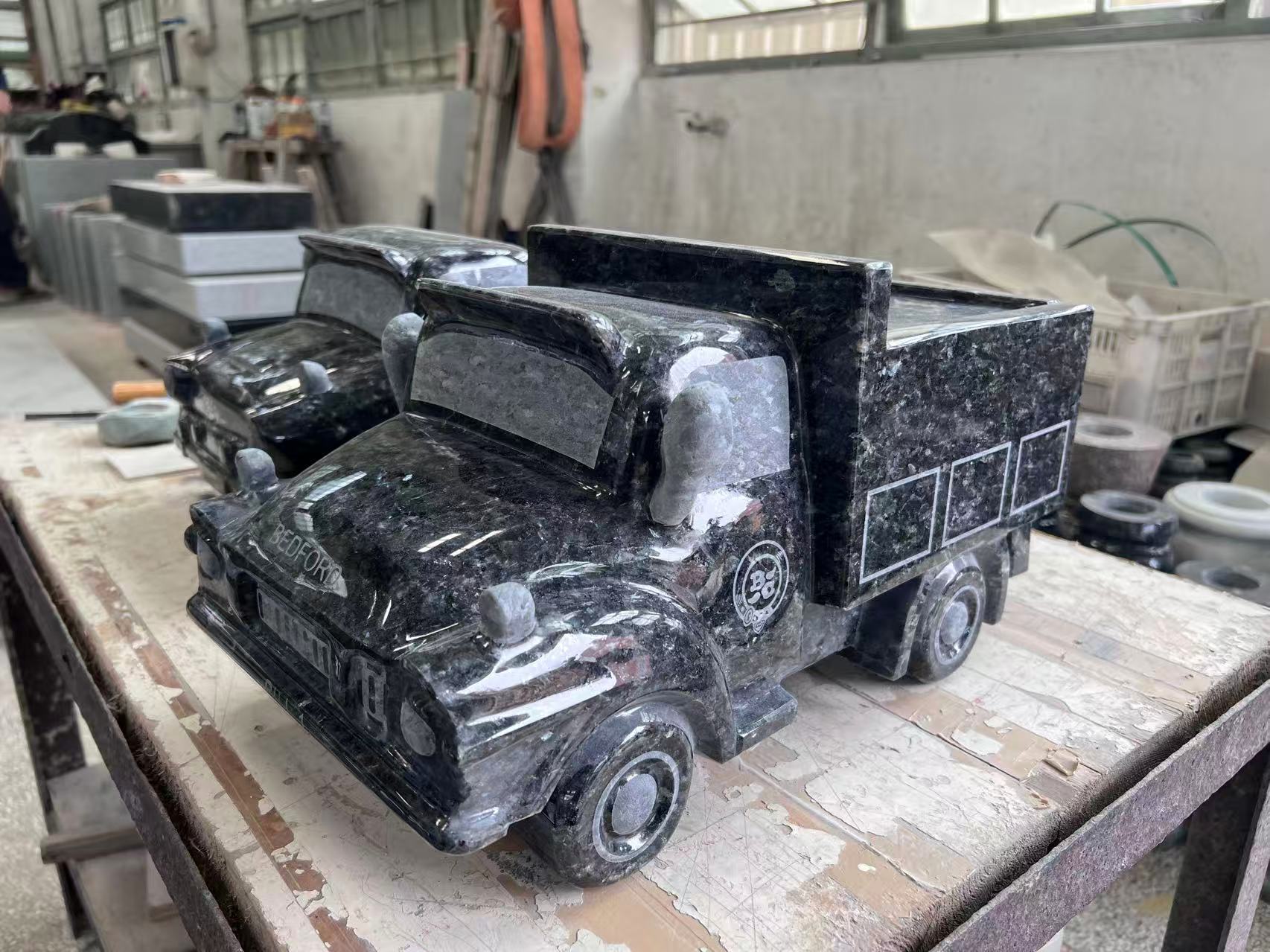 Toy Truck Children Tombstone Carved Blue Pearl Granite Headstone ...