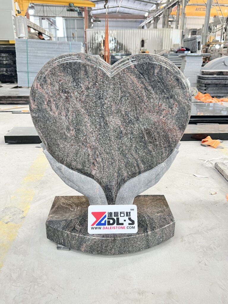 Carved Heart Shaped Headstone Himalaya Blue Granite Tombtone - China ...